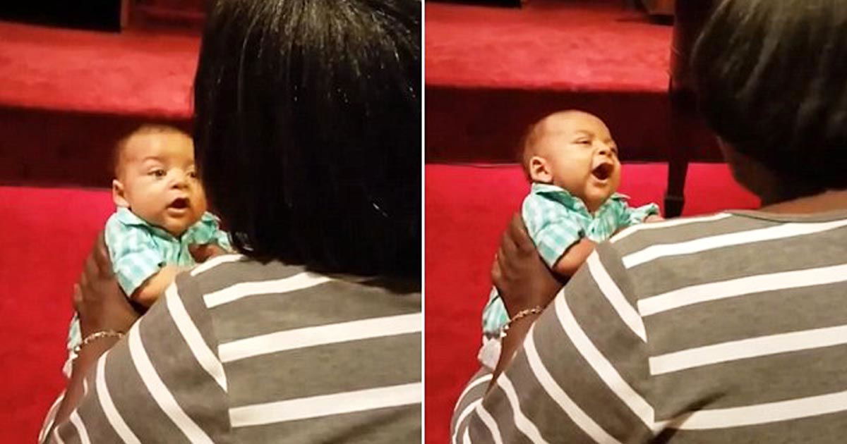 Adorable Baby Sings Along With Mother At Church | FaithPot
