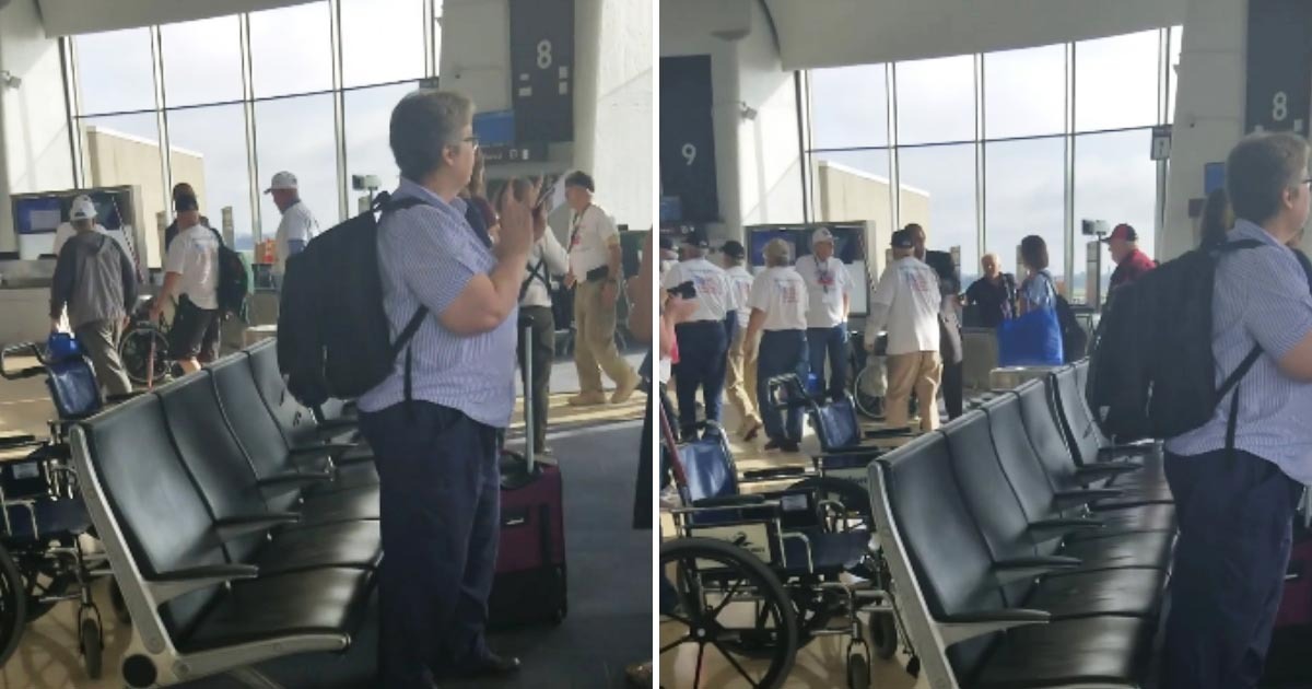 Airport Applause For 120 Veterans Who Arrive In DC After ‘Honor Flight ...