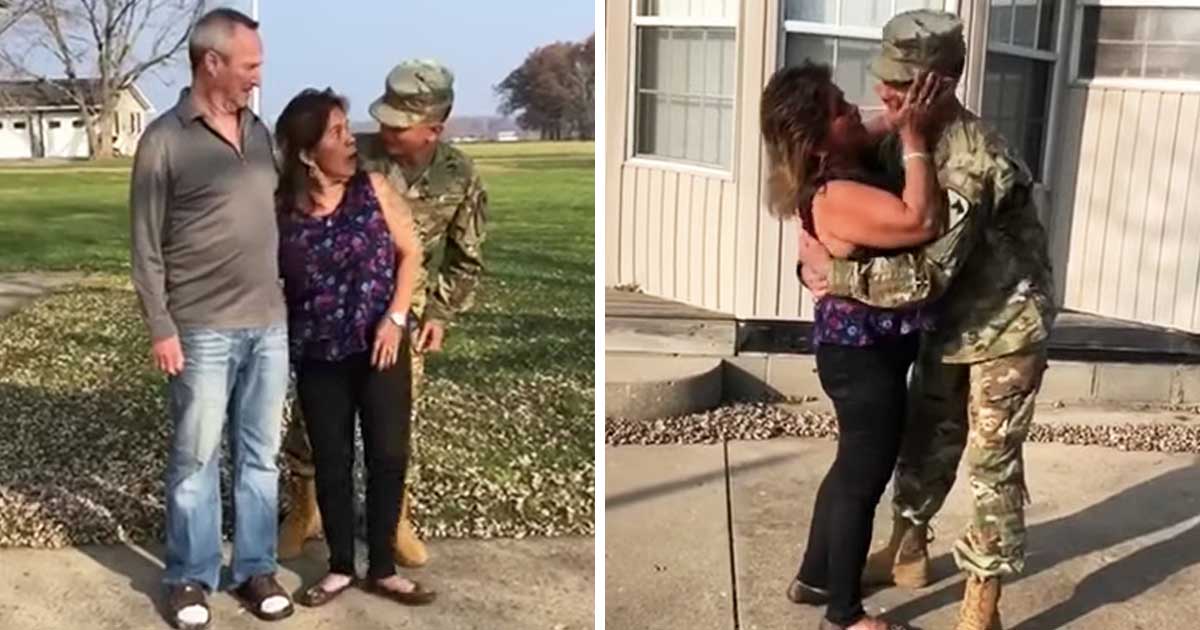 Shocked Grandma Throws Her Drinks After Seeing Military Granddaughter ...