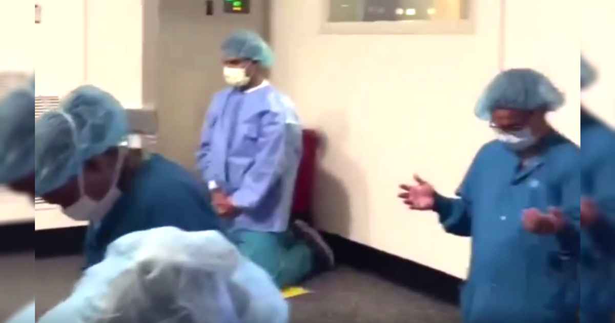 Doctors And Nurses Praying On Their Knees To God In The Hospital | FaithPot