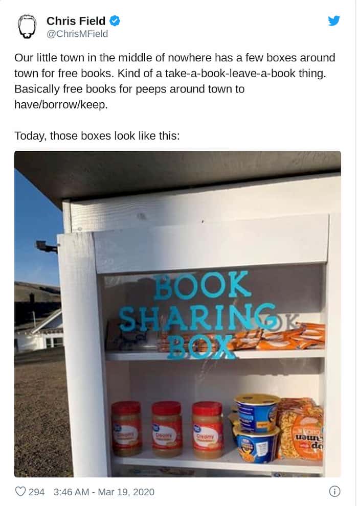 People Stock Their Little Free Libraries With Groceries And Toilet ...