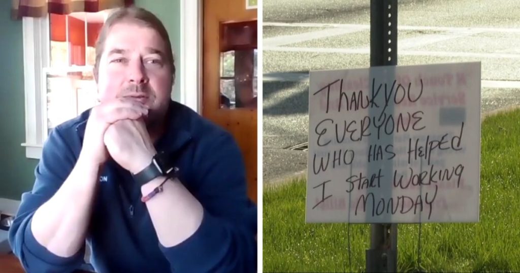 Community Rejoices After Seeing Update From Man With Sign Standing On ...